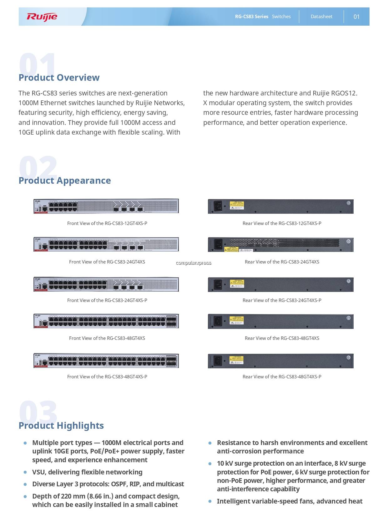 Ruijie Switch RG CS GT XS P Port GE RJ Layer Managed Access Switch With PoE