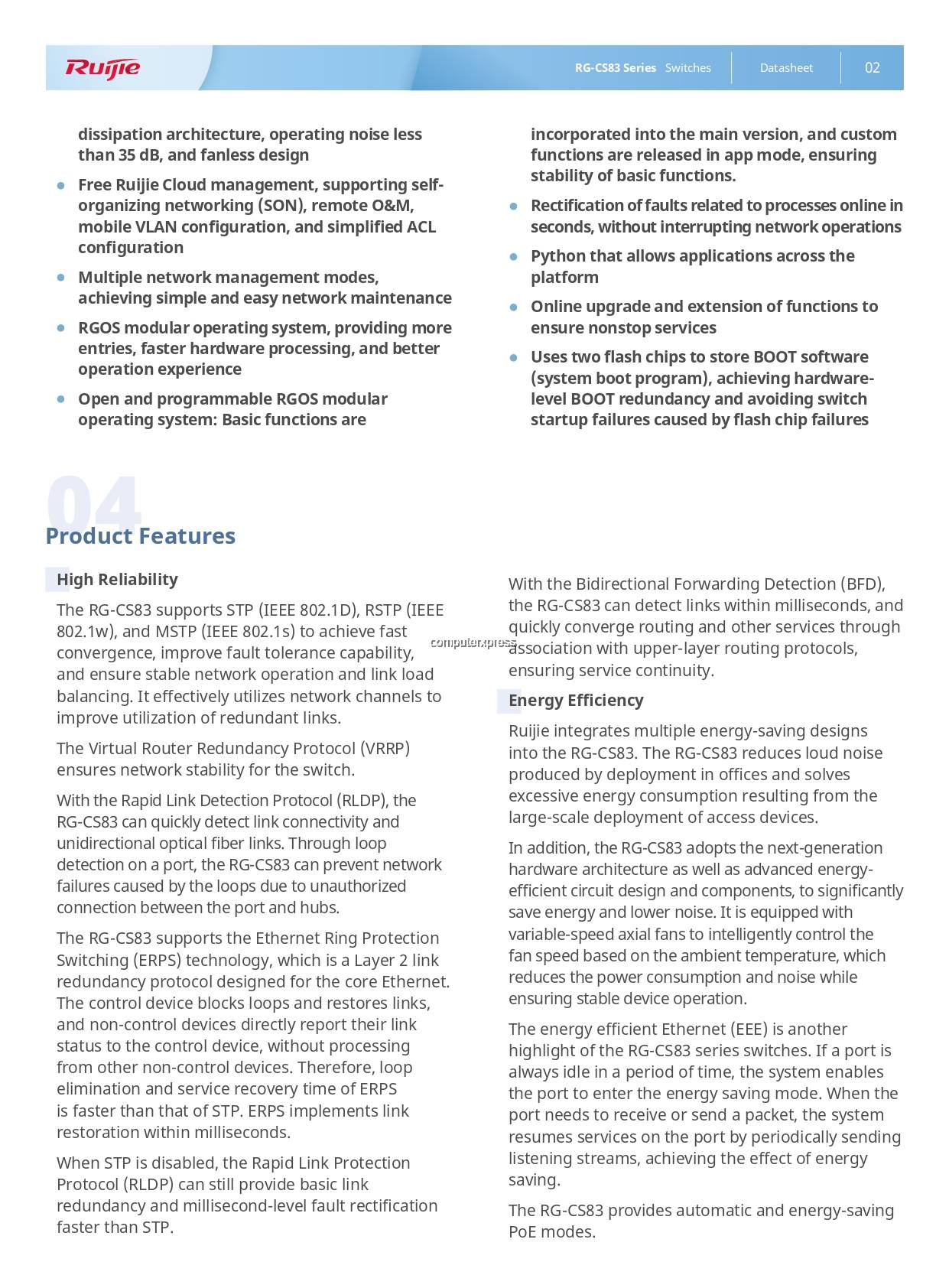 Ruijie Switch RG CS GT XS P Port GE RJ Layer Managed Access Switch With PoE