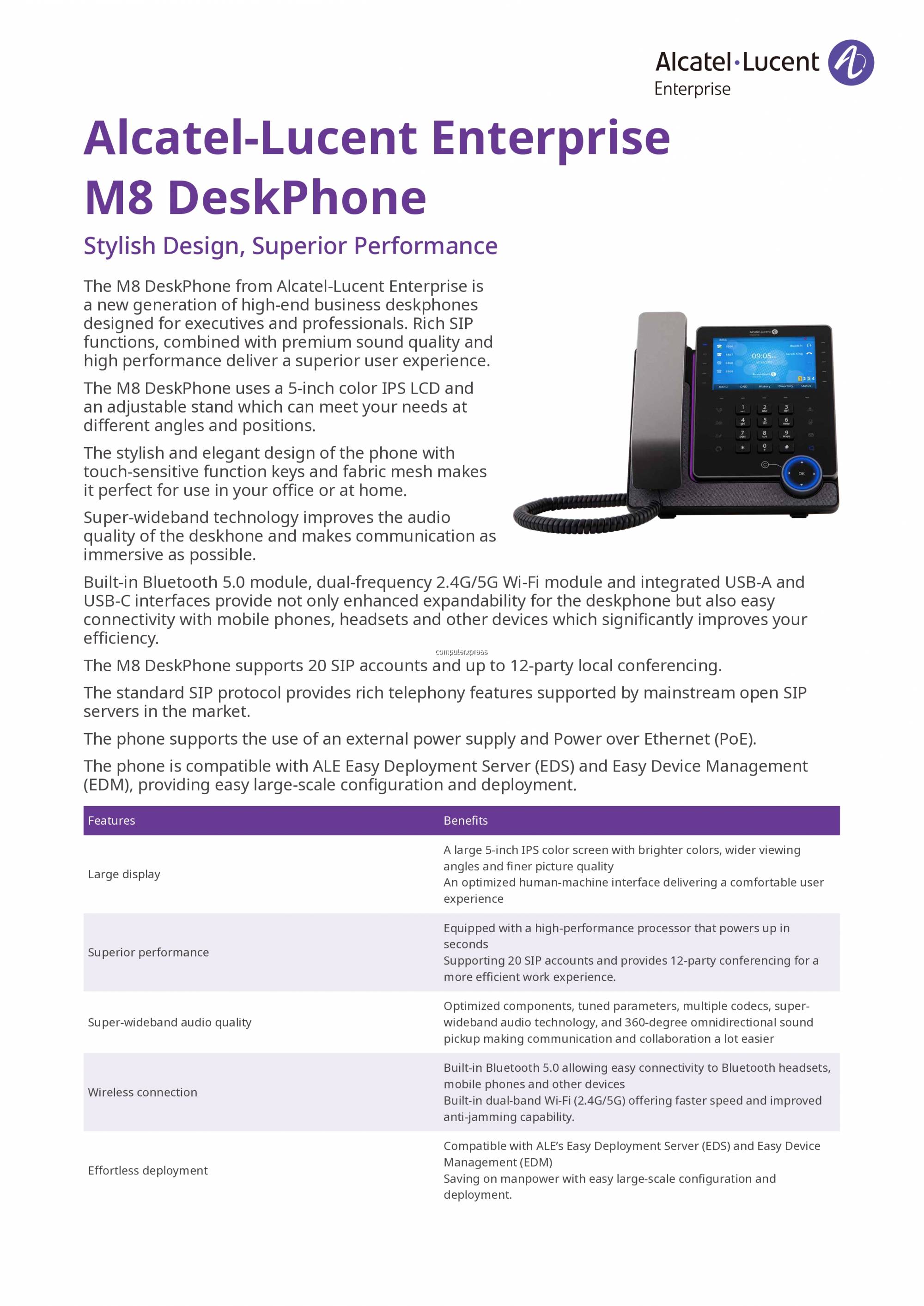 Alcatel-Lucent Enterprise M8 Deskphone