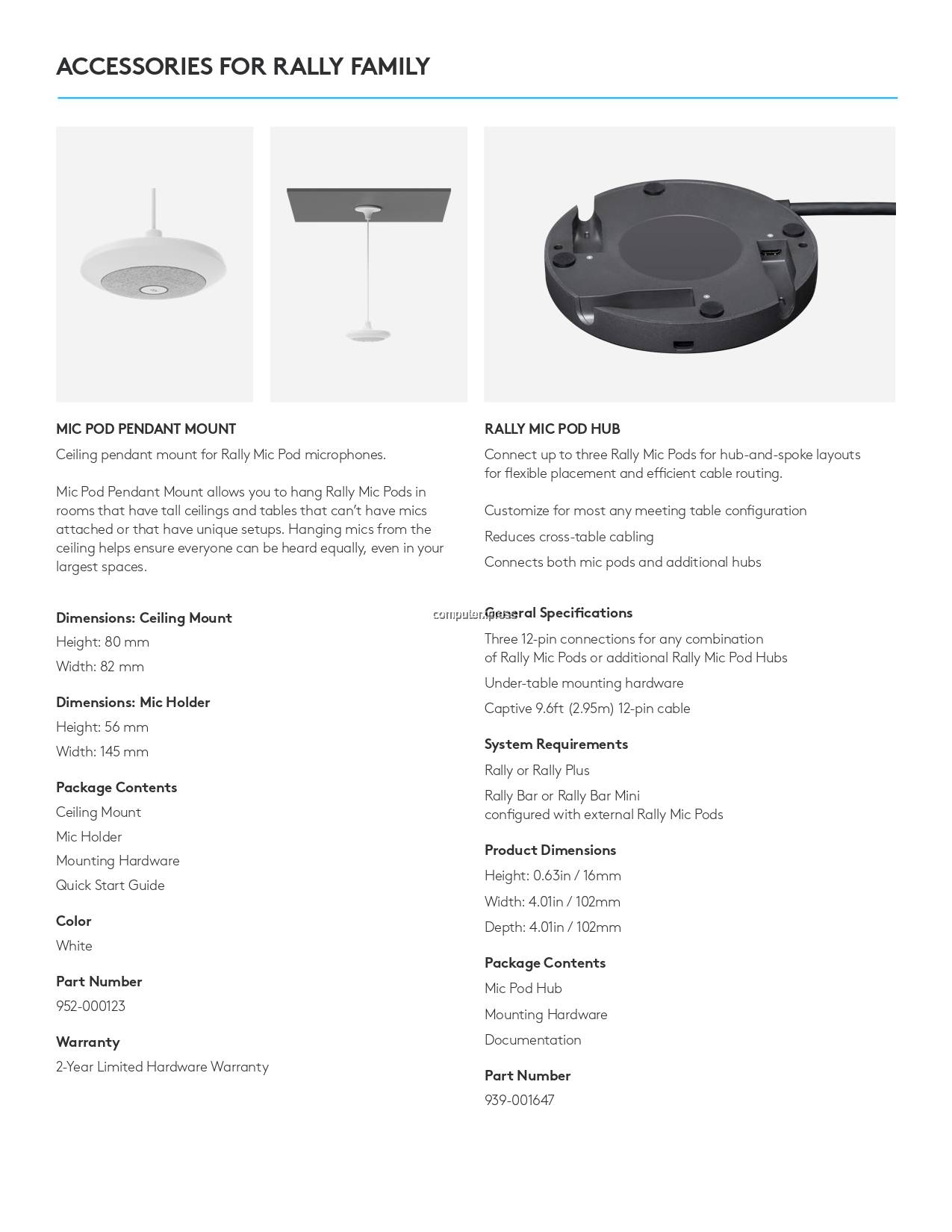 Logitech Rally Mic Pod - Black