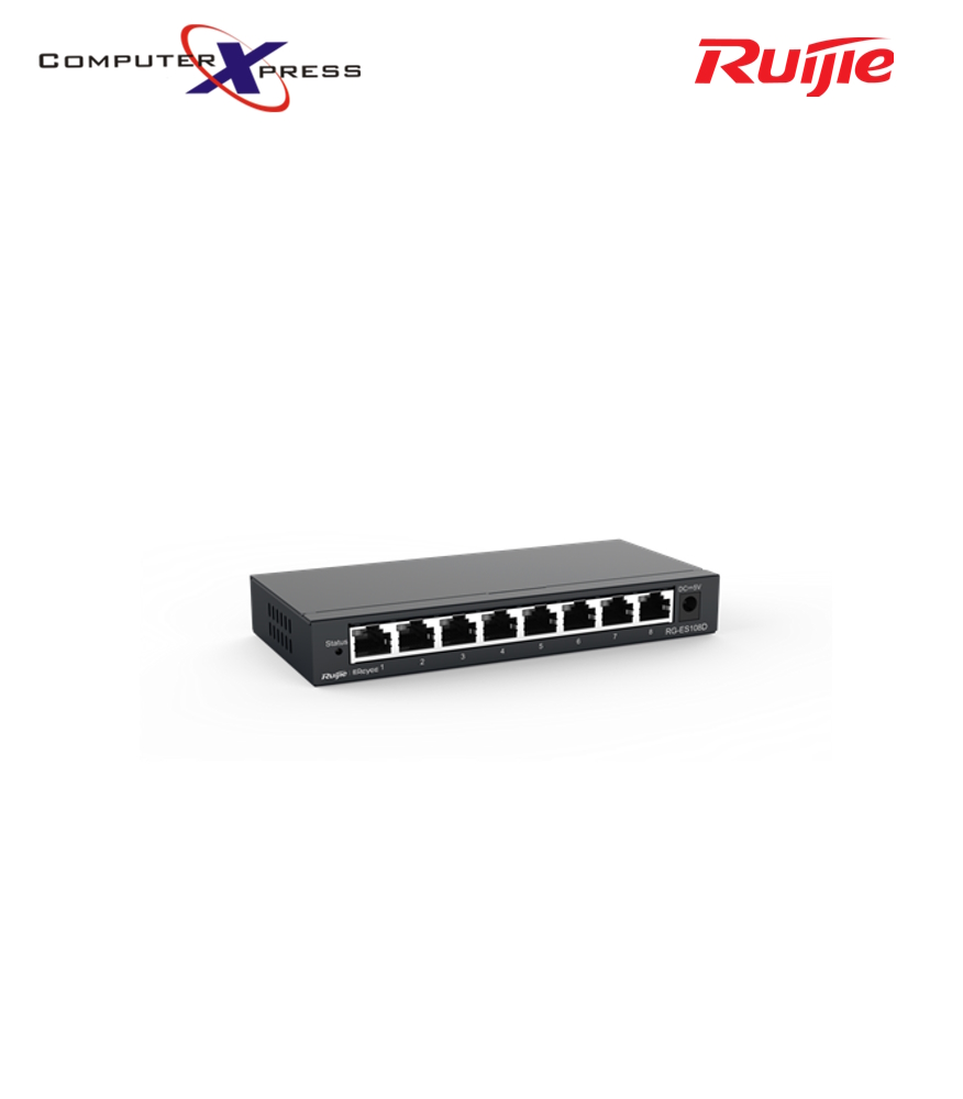 Ruijie Reyee Switch Rg Es108d 8 Port 10 100mbps Desktop Unmanaged Switch