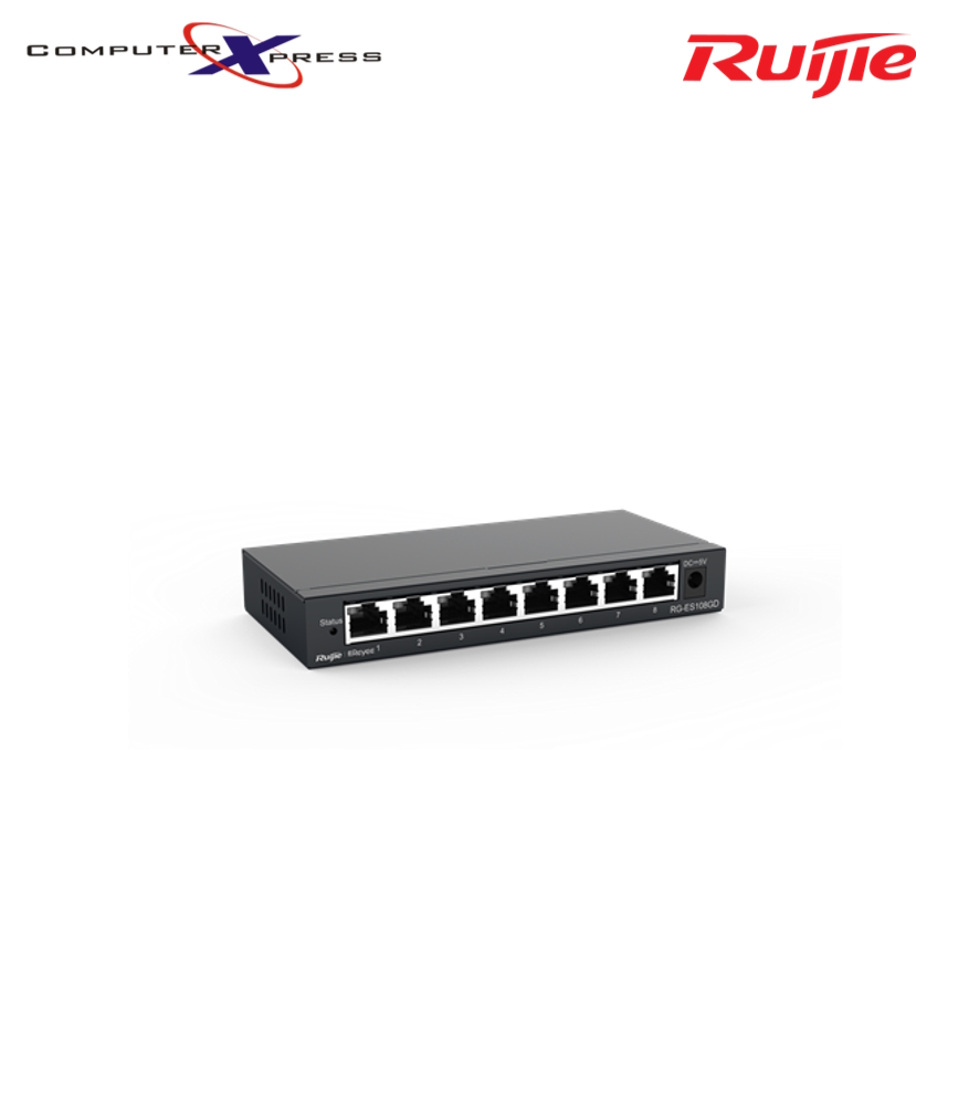 Ruijie Reyee Switch, RG-ES108GD 8-port 10/100/1000Mbps Unmanaged Non ...